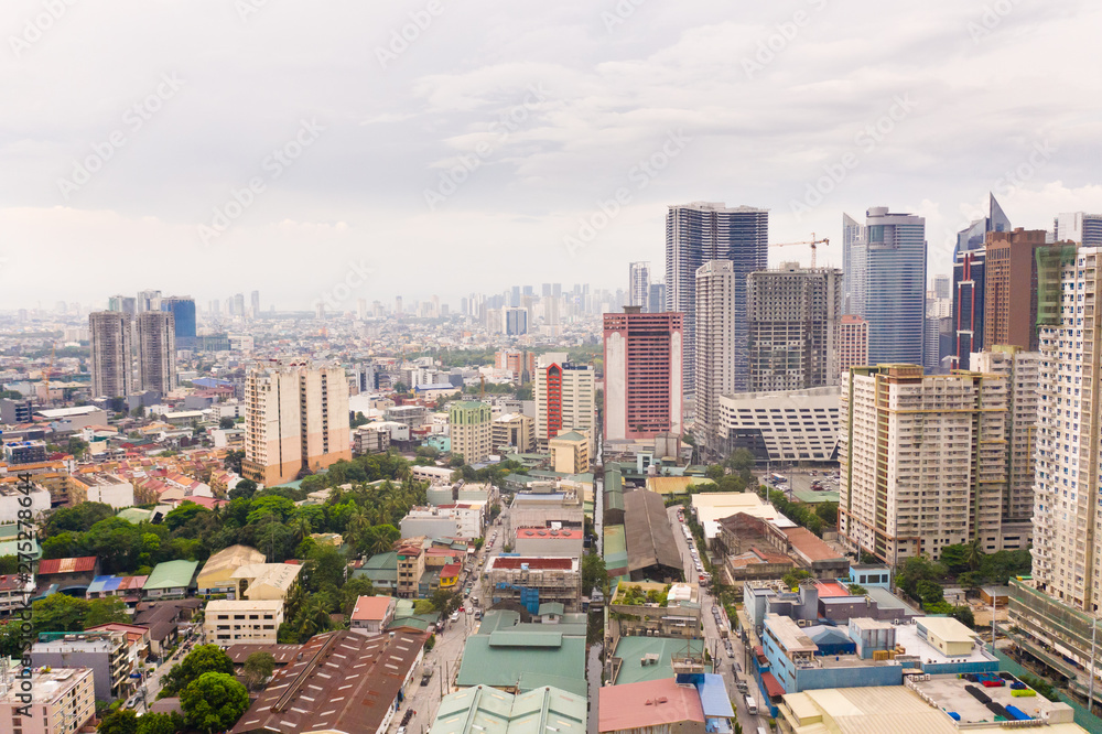 The city of Manila, the capital of the Philippines. Modern metropolis ...