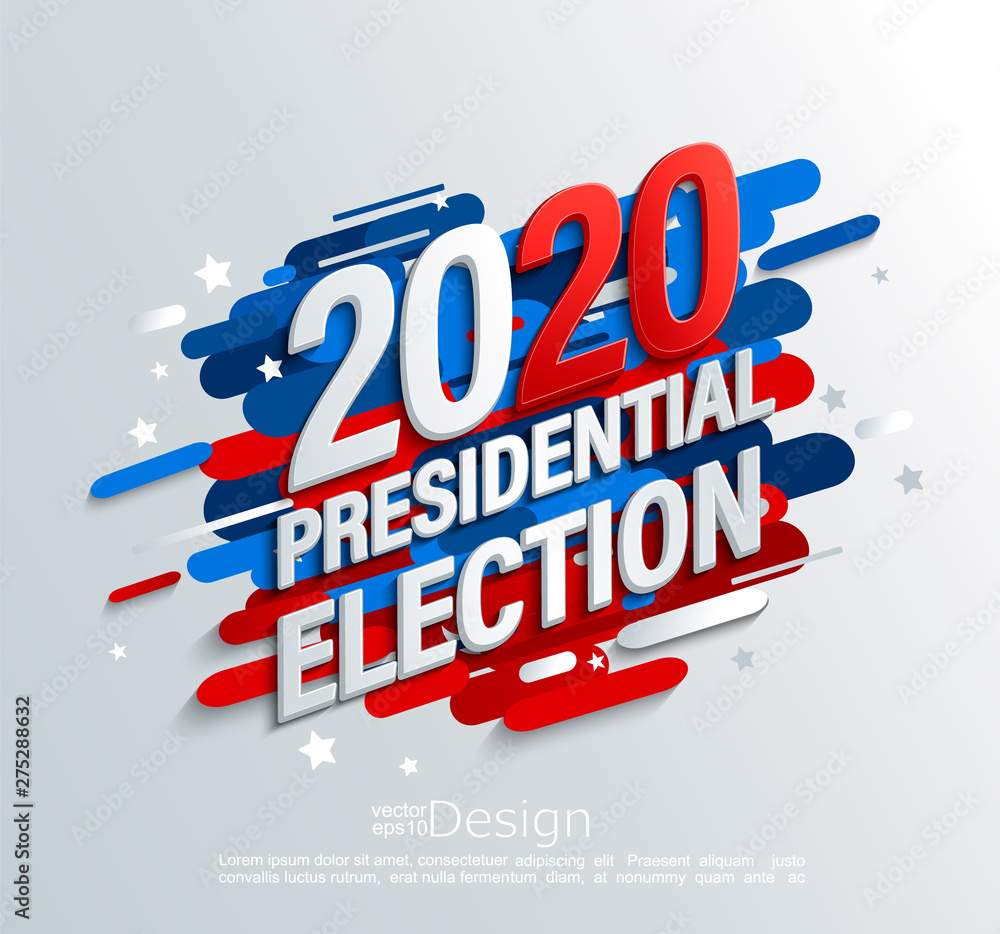 2020 USA presidential election banner on modern dynamic background ...