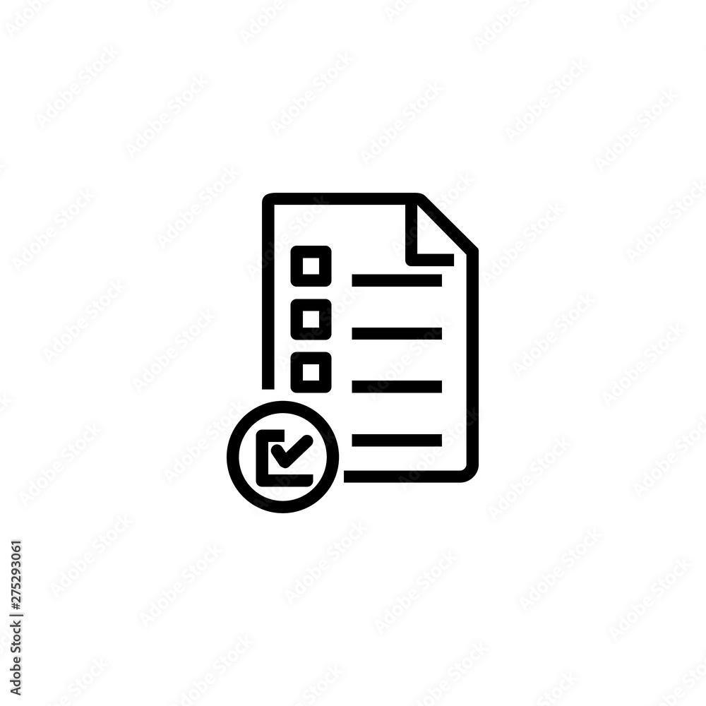 Checkbox line icon. Check list with tick in circle. Survey concept ...