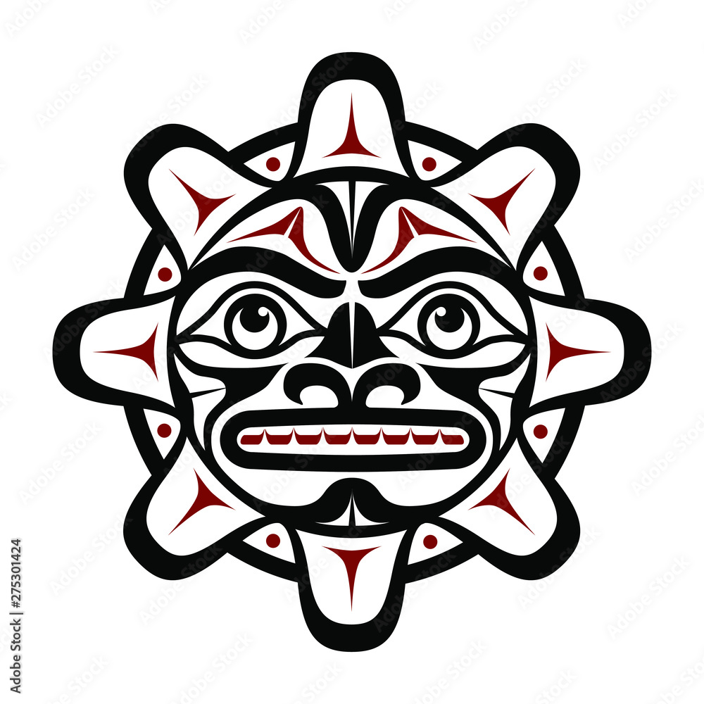 Sun in Haida Art Style Stock Vector | Adobe Stock