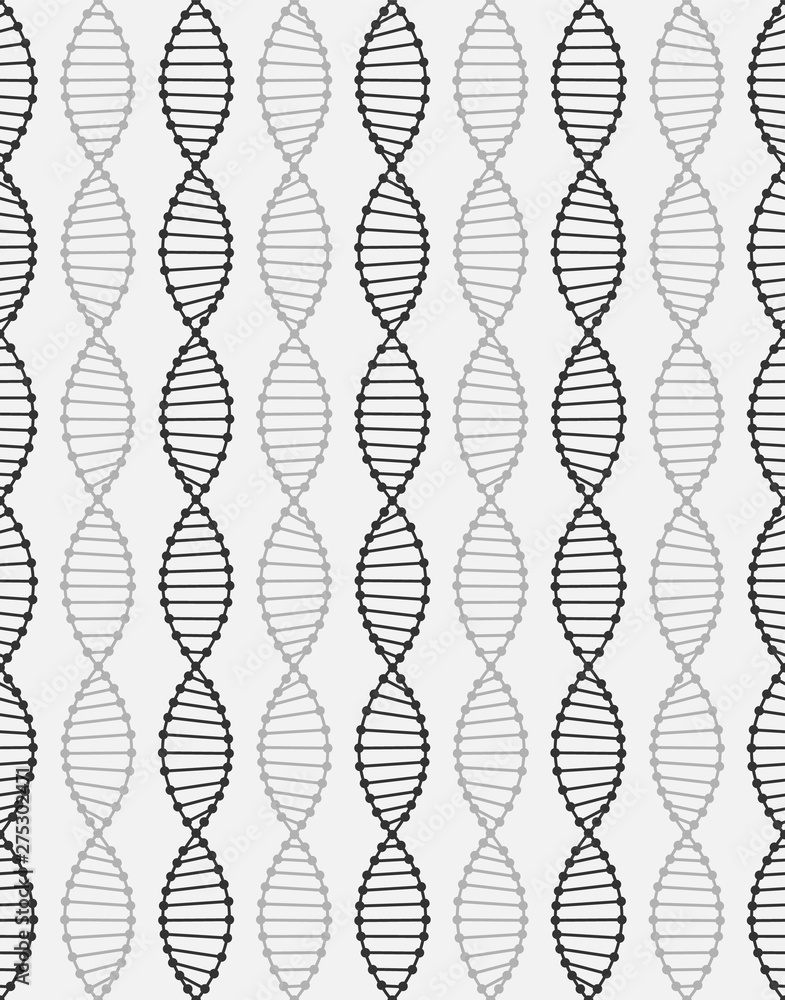 Seamless pattern of a DNA molecule are arranged vertically. Black lines ...