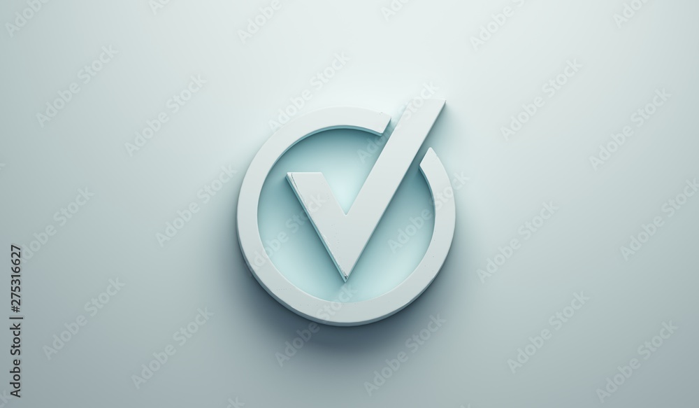Check mark. 3D Render illustration Stock Illustration | Adobe Stock