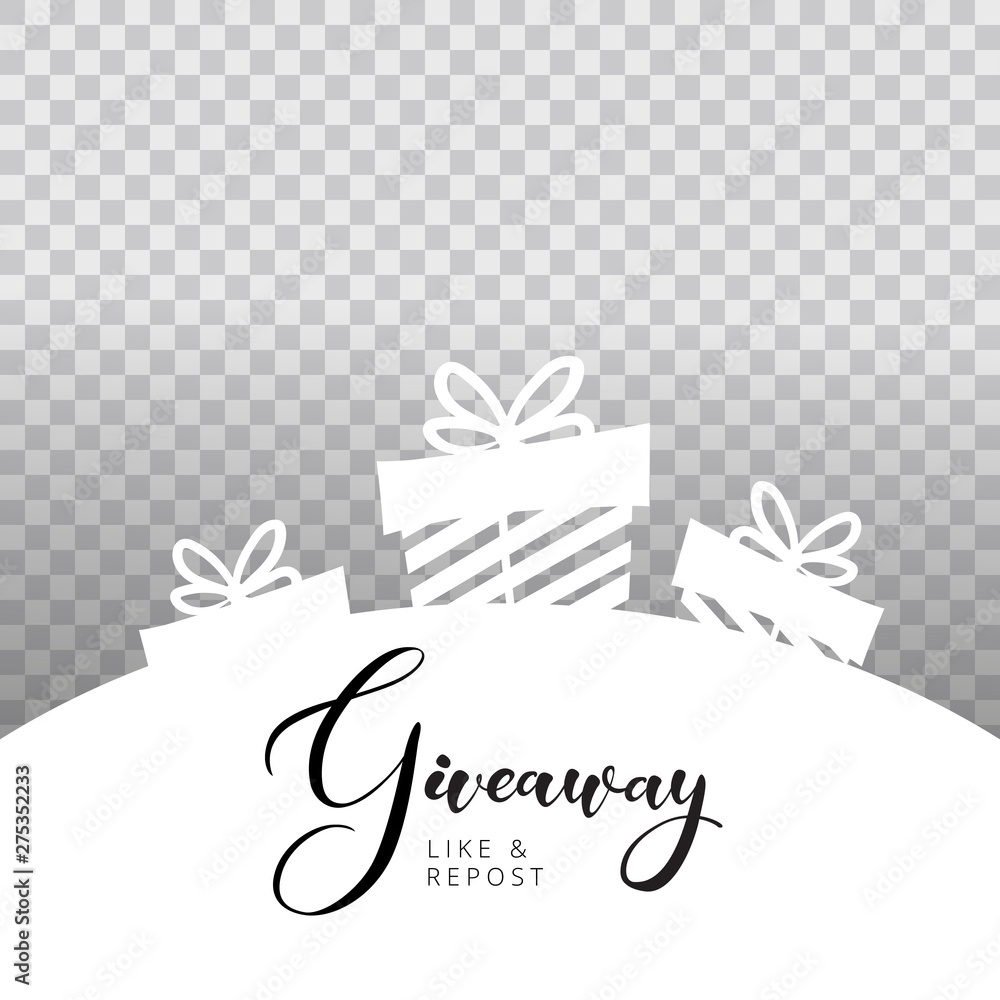 Giveaway lettering text on banner banner card. Calligraphy word ...