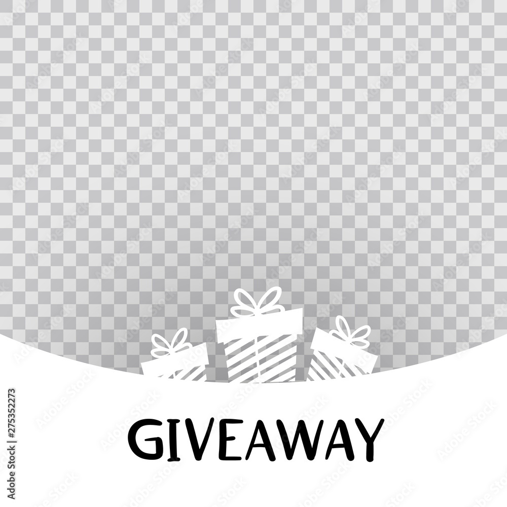 Calligraphy word "Giveaway" on white and transparent background with ...