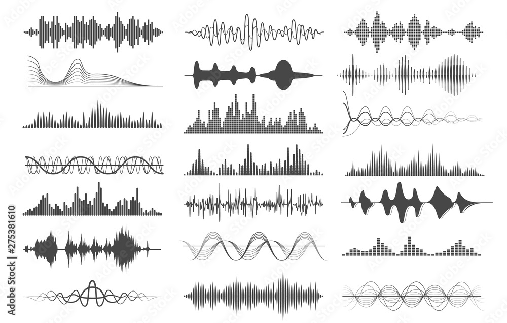 Sound wave charts Stock Vector | Adobe Stock