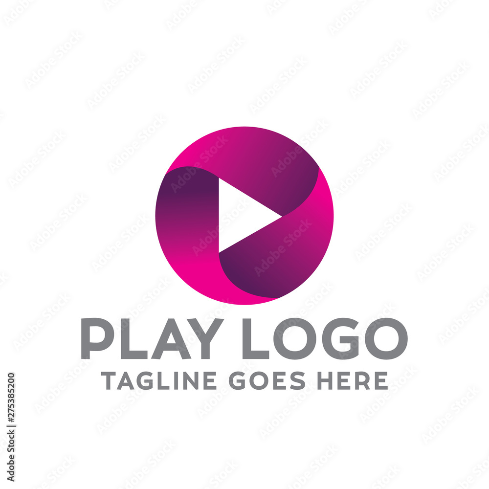 Play Logo For Technology Design With Colorful Style Concept. Digital ...