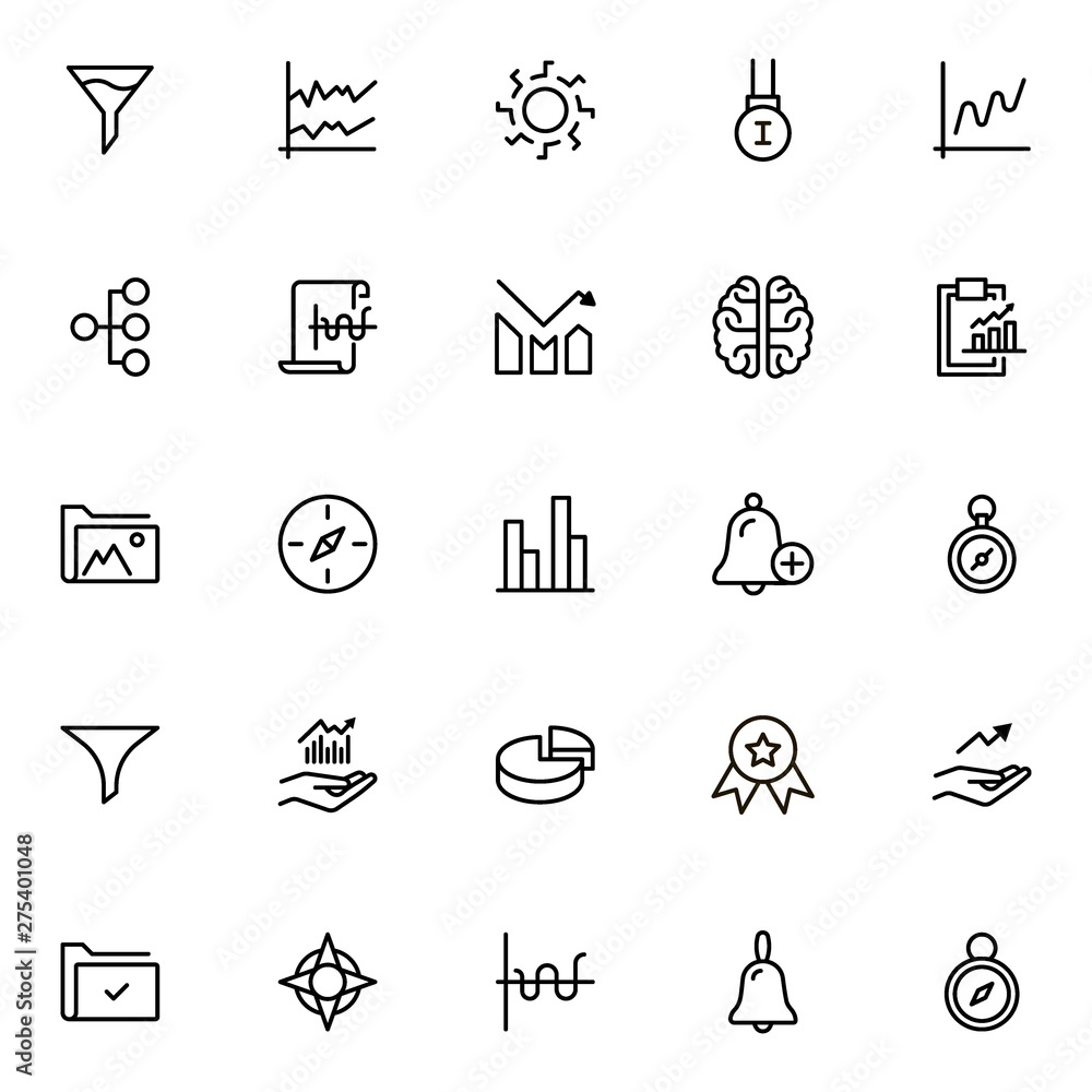 Financial administration line icon set. Stock Vector | Adobe Stock