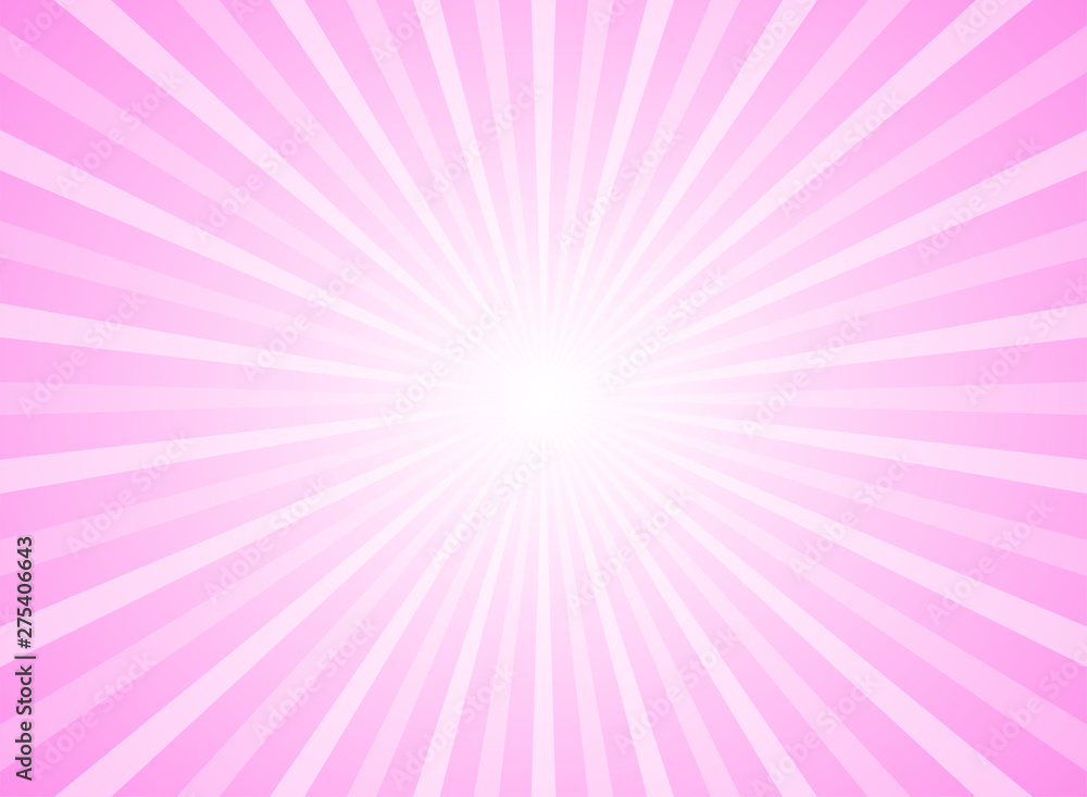 Sunlight horizontal background. Pink color burst background. Vector ...