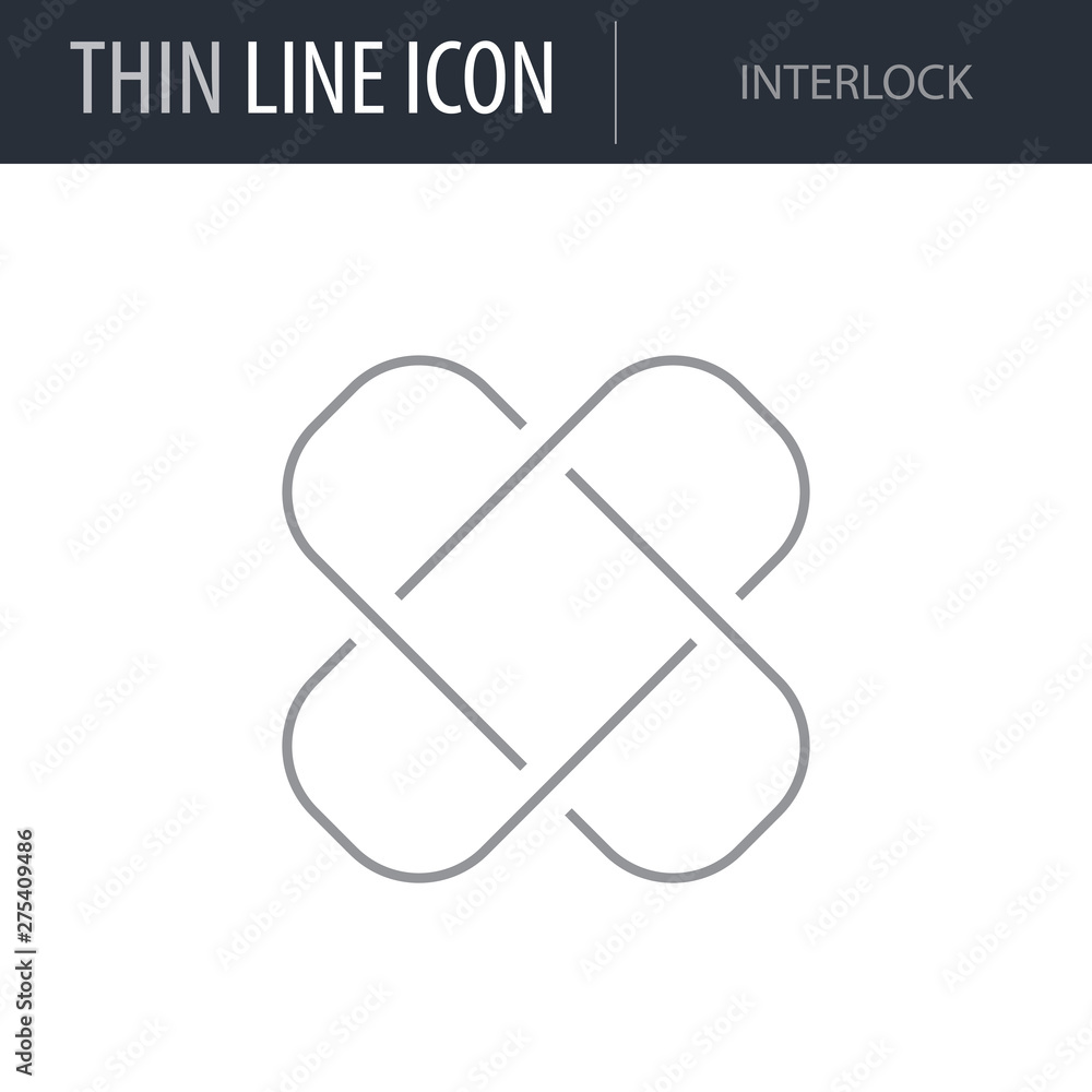 Symbol of Interlock. Thin line Icon of Infographics. Stroke Pictogram ...