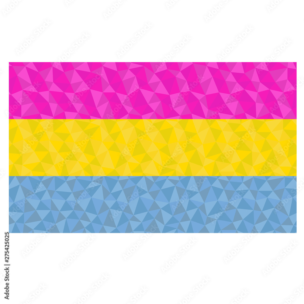 Polygonal Pansexuality pride flag in low poly style vector illustration ...
