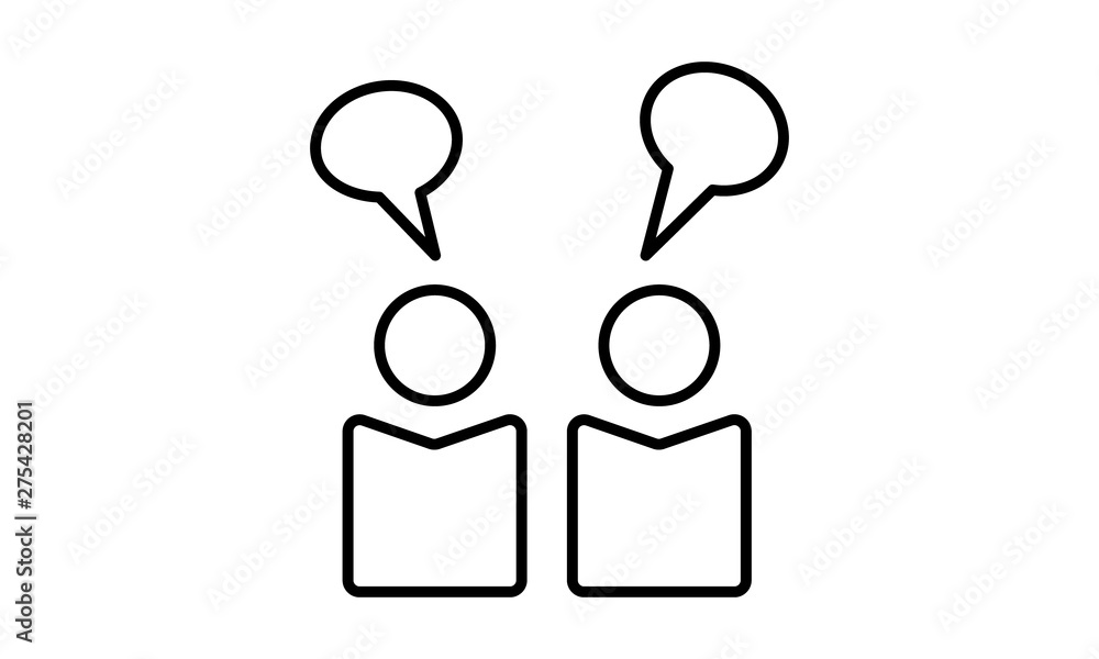 Conversation between two men icon for dialogue and interaction Stock ... Conversation between two men icon for dialogue and interaction Stock ...