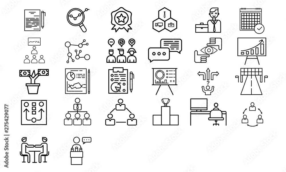 Business management icons Pack vector image Stock Vector | Adobe Stock