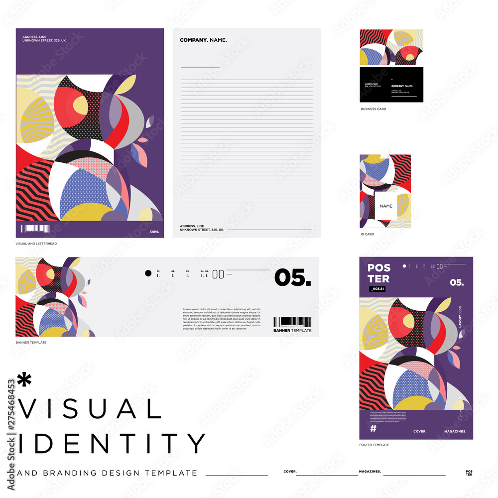 Vector Background Illustration Visual Identity Brand Template. Colorful ...