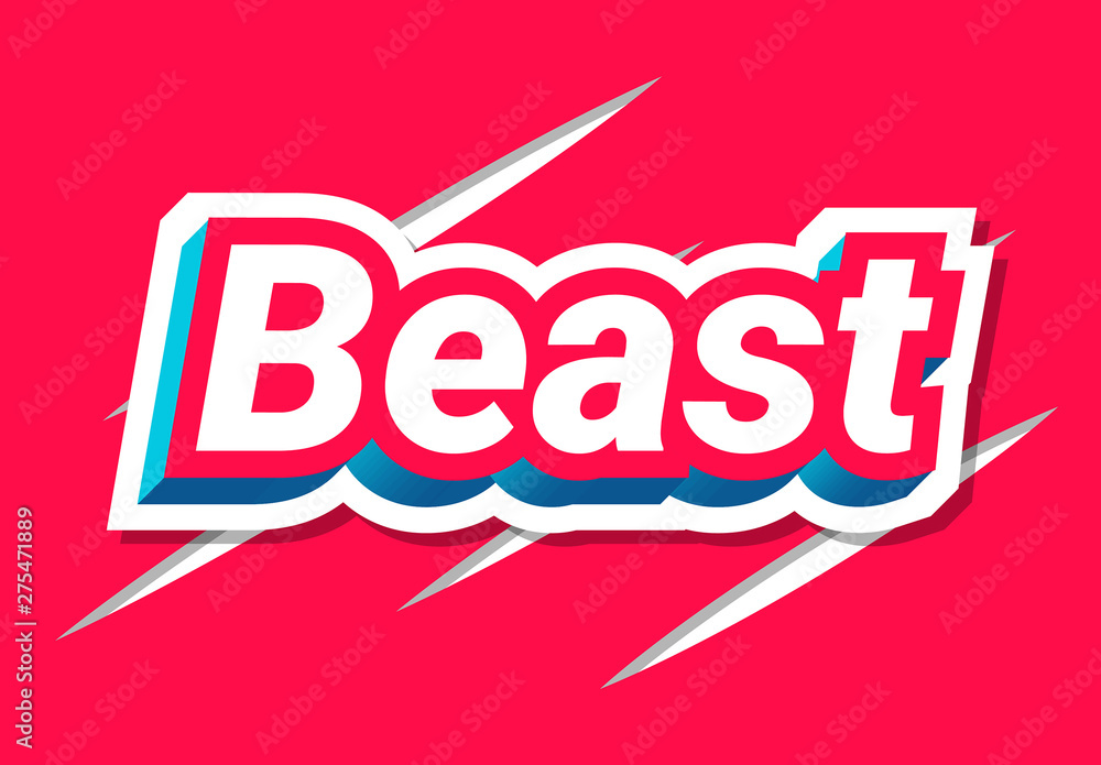 3D Strong Red Logo Text Effect Stock Template | Adobe Stock