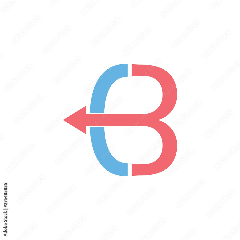 abstract letter b bow arrow overlapping logo vector Stock Vector ...