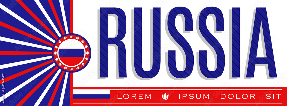 Russia Patriotic Banner design, typographic vector illustration ...