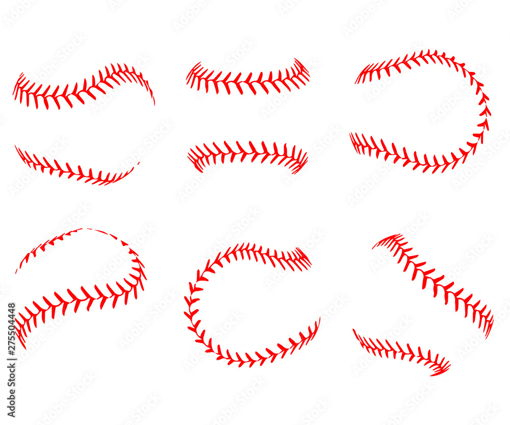 Lace from a baseball on a white background. Vector illustration Stock ...