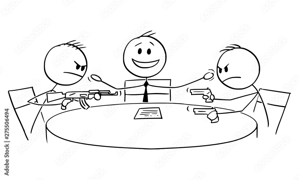 Vector cartoon stick figure drawing conceptual illustration of ...