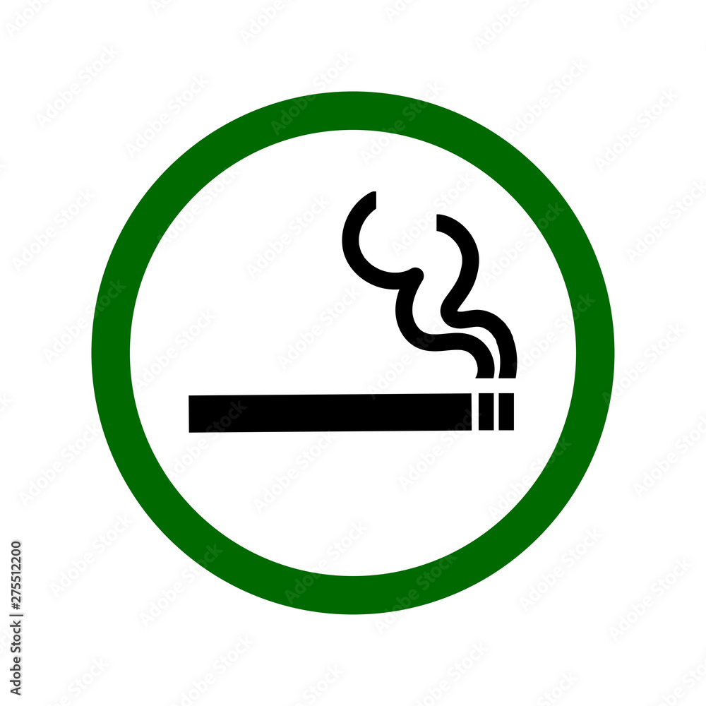 smoking permitted Sign. vector illustration Stock Vector | Adobe Stock