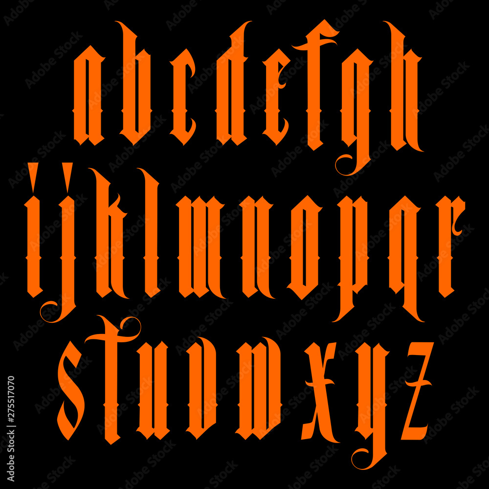 Vector modern gothic alphabet. Vintage font. Typography for labels ...