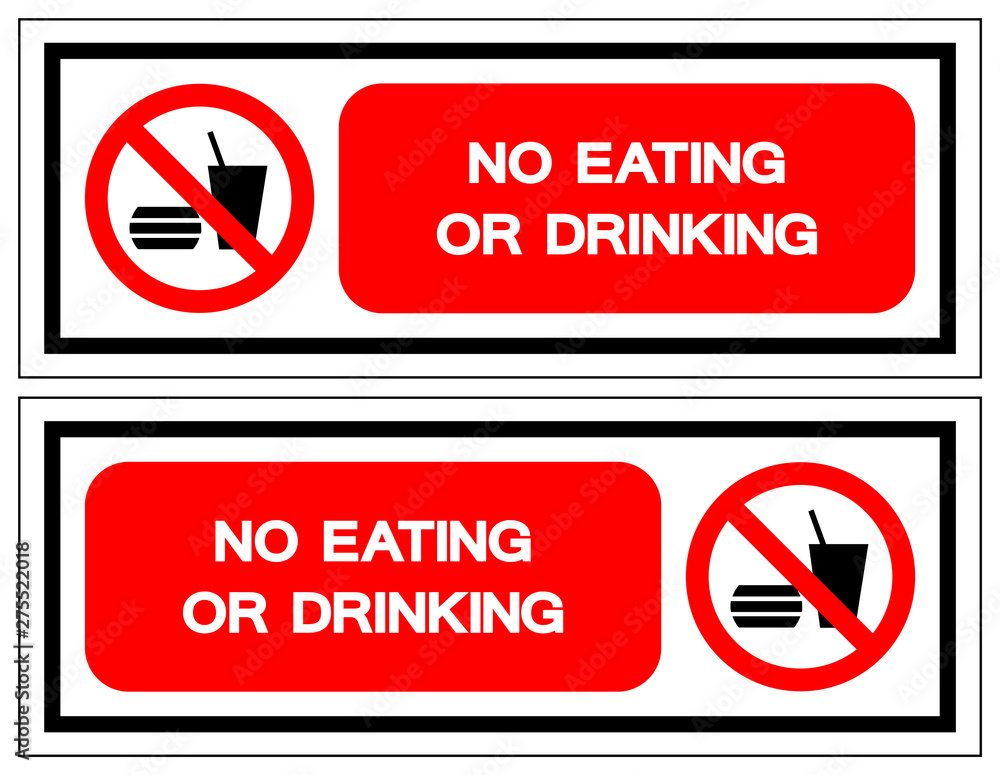 No Eating Or Drinking Symbol Sign, Vector Illustration, Isolate On ...