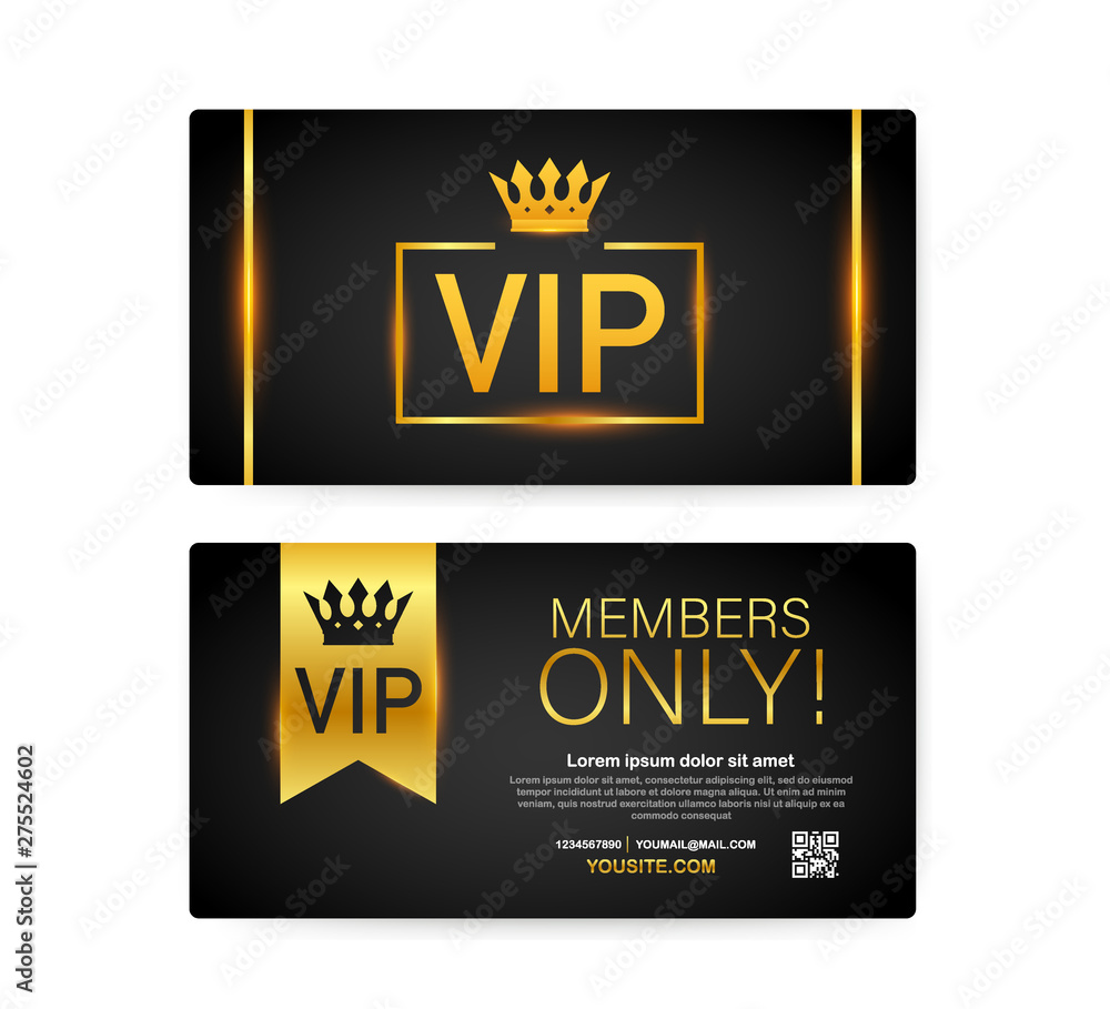 Vip club cards, Members Only Gold ribbon, label. Gold and luxury ...