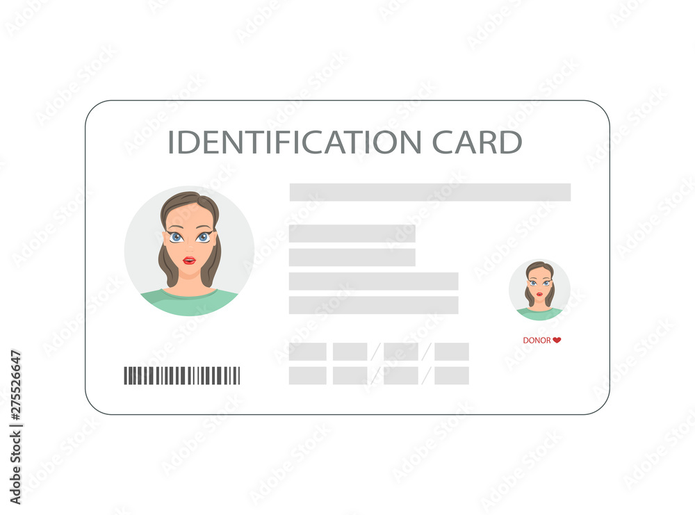 Personal identification card. ID card, identification card, identity ...