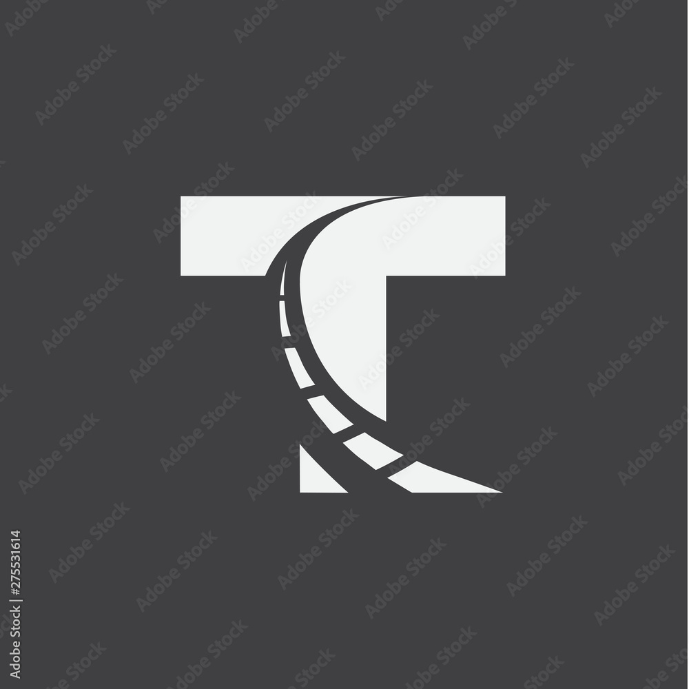 Letter T Way logo design template Stock Vector | Adobe Stock
