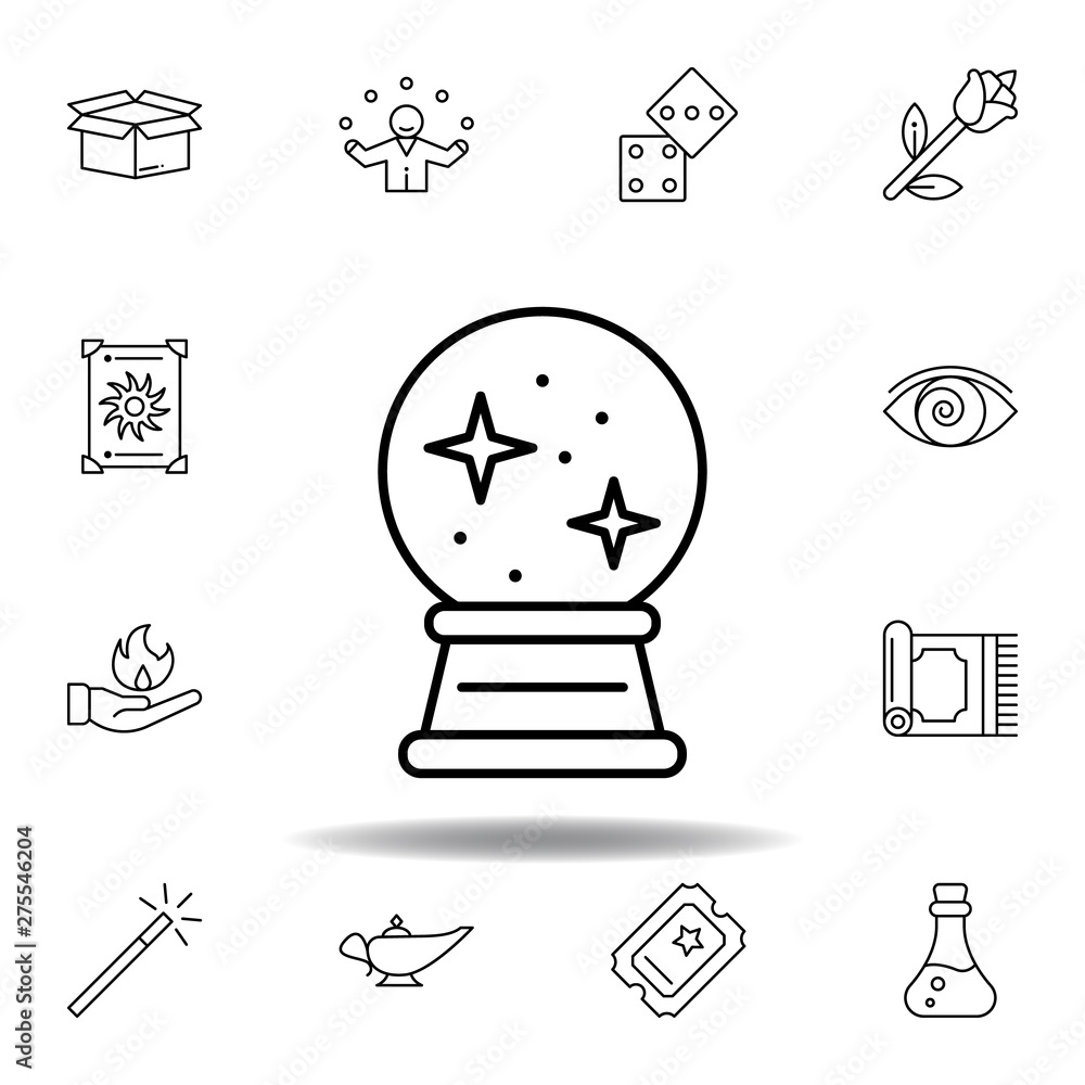 magic crystal outline icon. elements of magic illustration line icon ...