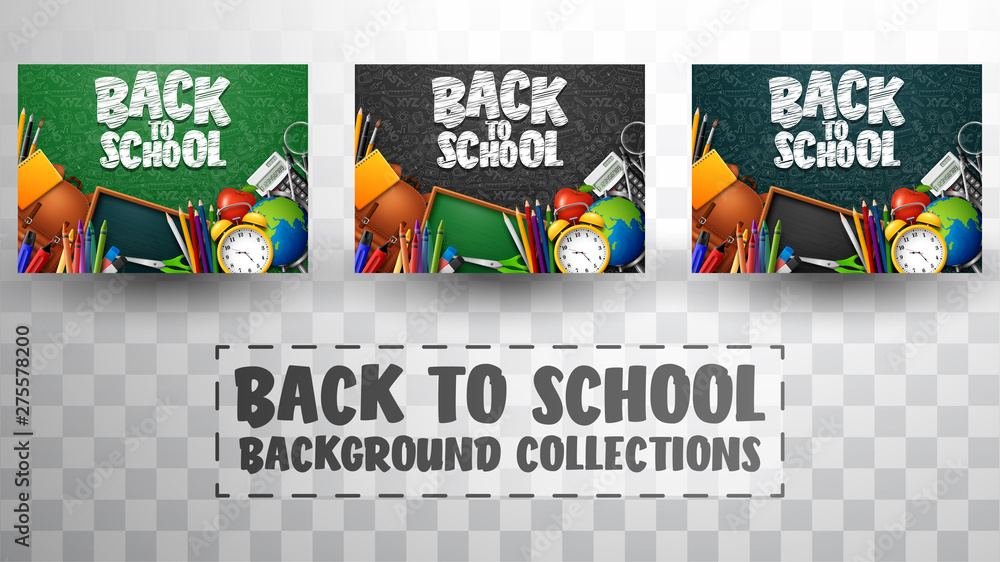 Back to school background collections Stock Vector | Adobe Stock