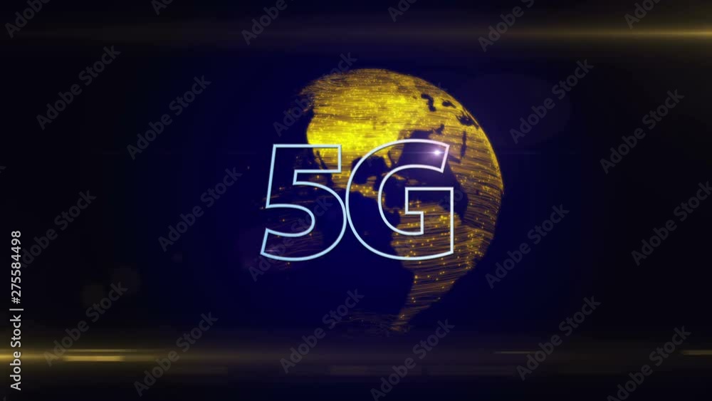 5G logo with data binary grid animation - futuristic 5G data animation ...