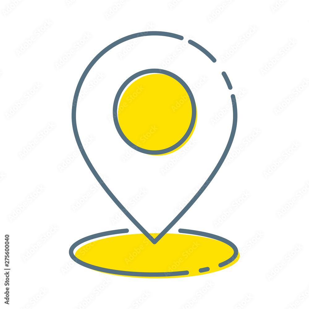 Location icon vector. Pin sign Isolated on white background. Navigation ...