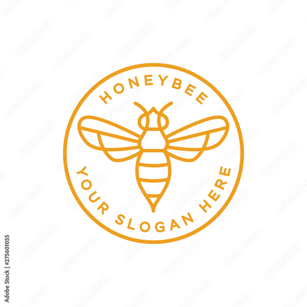 Bee logo design concept. Stock Vector | Adobe Stock