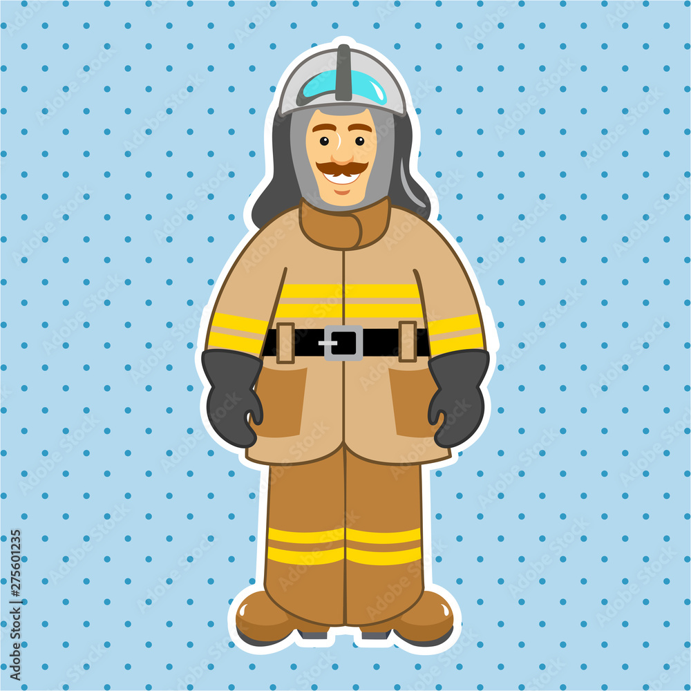Character for training: firefighter, fireman. Man in firefighter ...