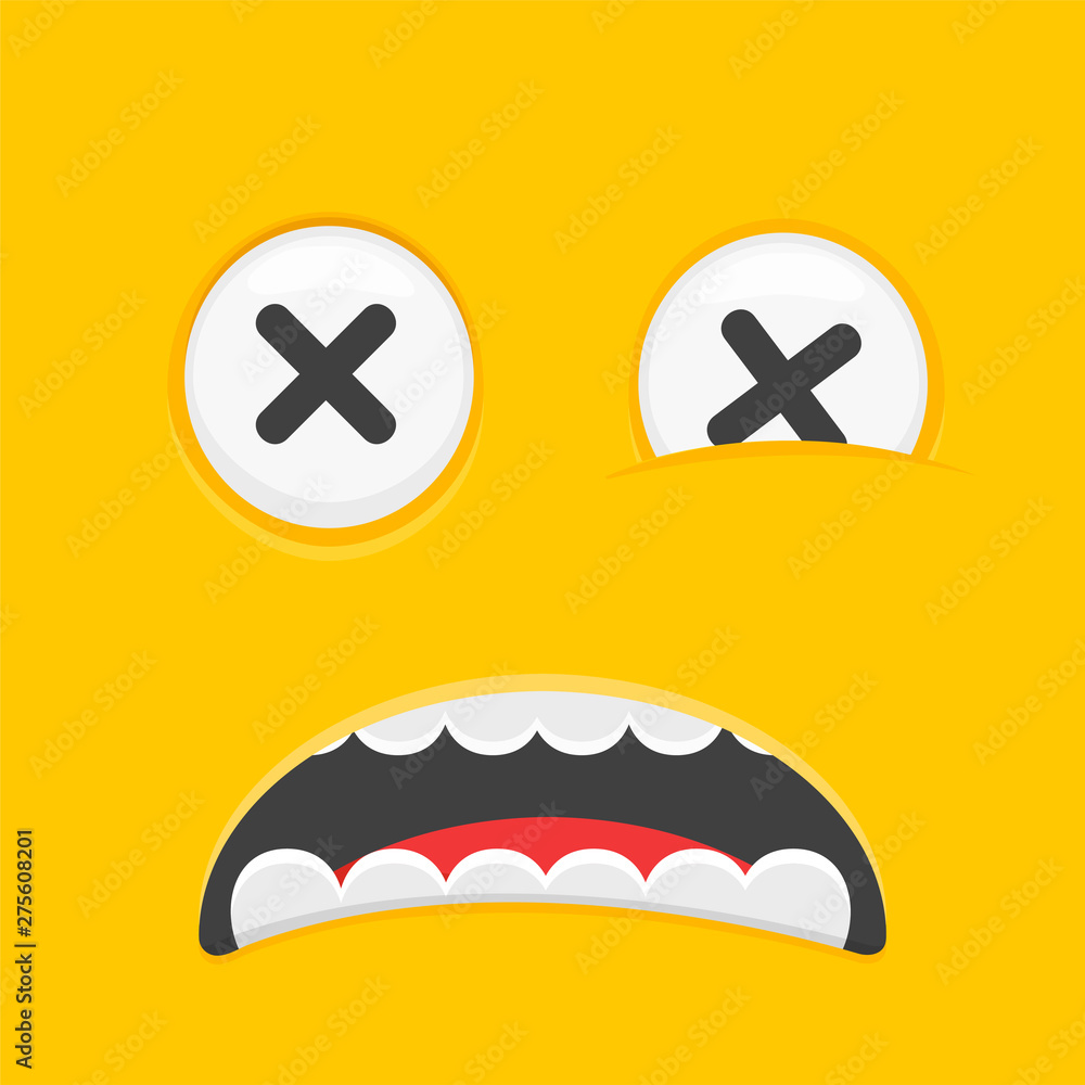 Panic emoticon. Grimacing emoticon showing bared teeth. Stock Vector ...