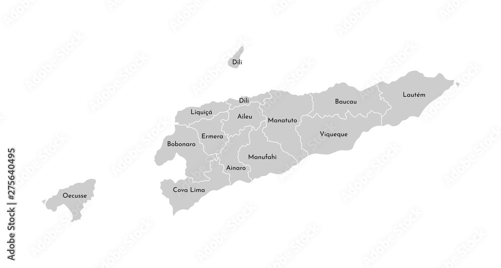 Vector isolated illustration of simplified administrative map of East ...