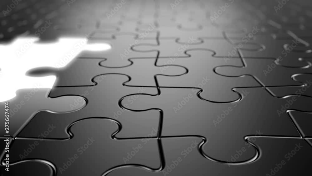Jigsaw Puzzle Moving Background with Lighting Elements, Seamless ...