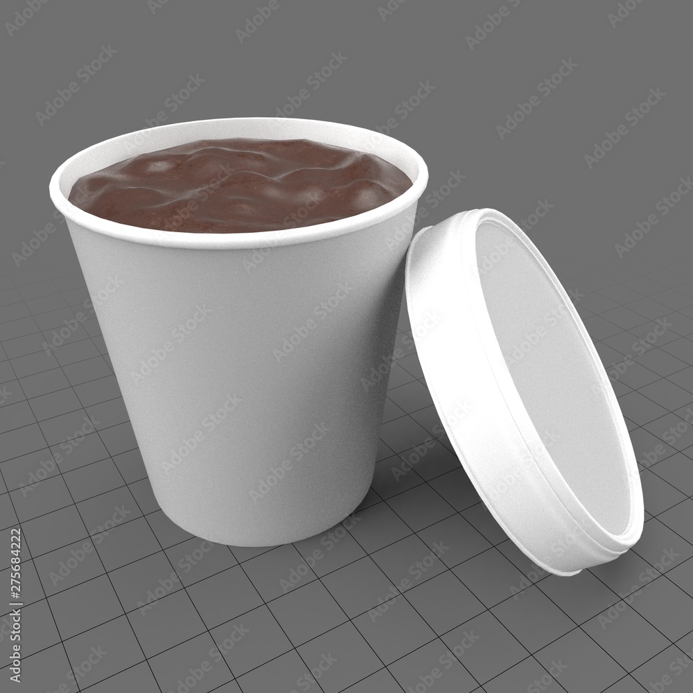 Open chocolate ice cream container Stock 3D asset | Adobe Stock