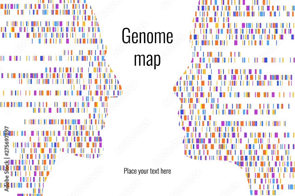 Dna test infographic. Vector illustration. Genome sequence map ...