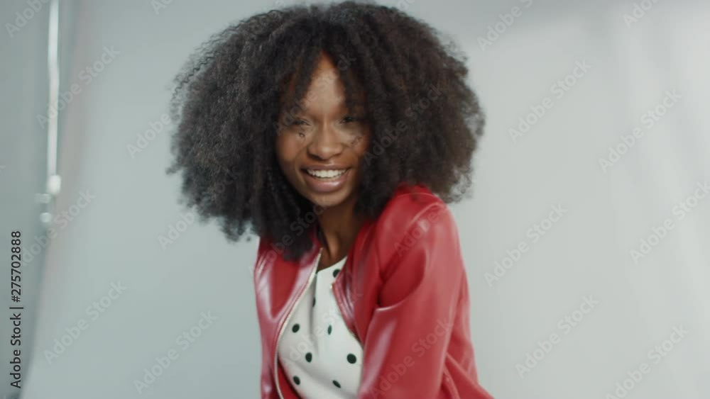 Attractive Black Girl with Lush Curly Hair Posing for a Fashion ... Attractive Black Girl with Lush Curly Hair Posing for a Fashion ...