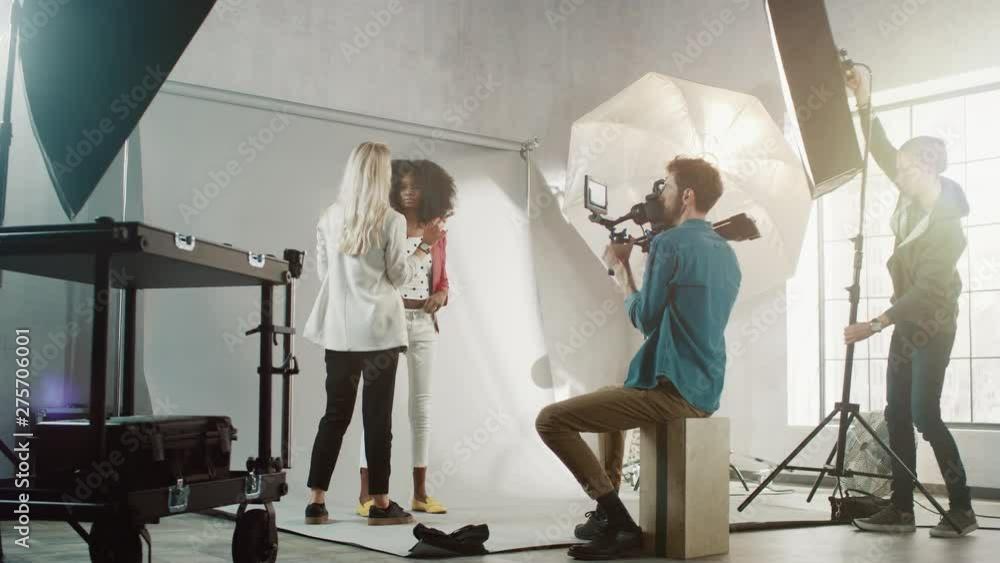 Beautiful Black Model Posing for a Video Clip Footage, Cameraman ...