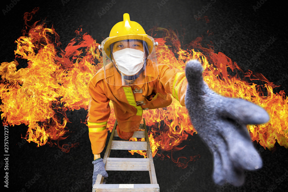 Firefighter Saving Someone From A Burning Building