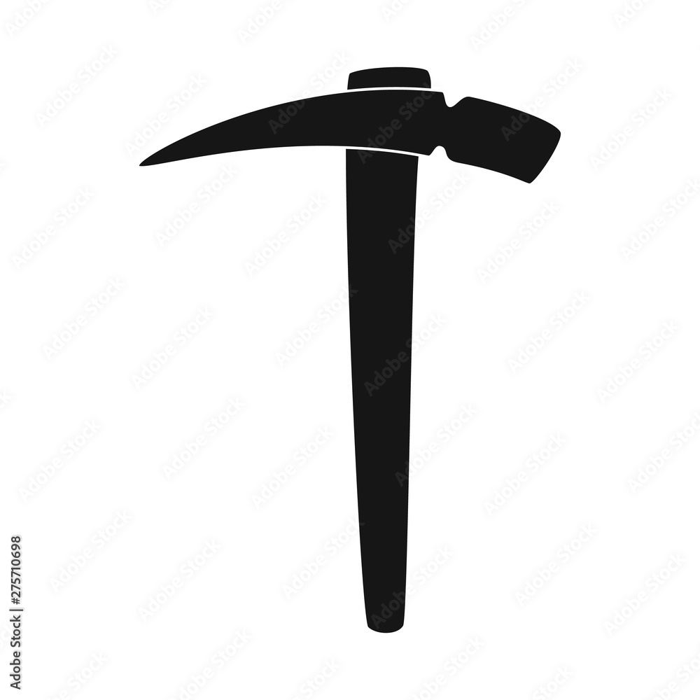 Vector illustration of pickaxe and pick symbol. Collection of pickaxe ...