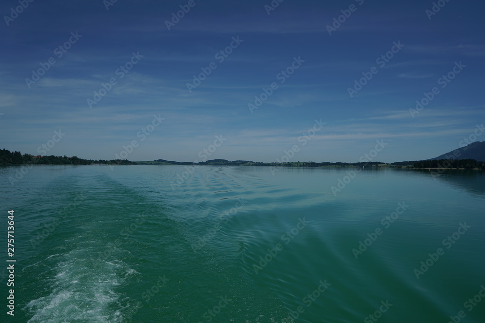 Forggensee is in Bavaria and on the shore Ludwig the Bavarian king ...