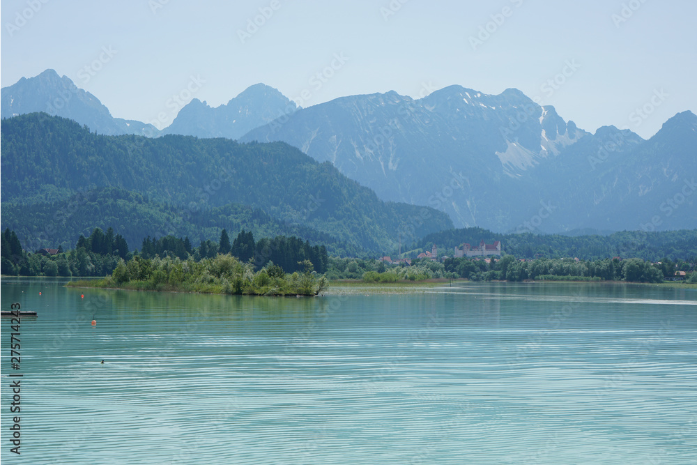 Forggensee is in Bavaria and on the shore Ludwig the Bavarian king ...