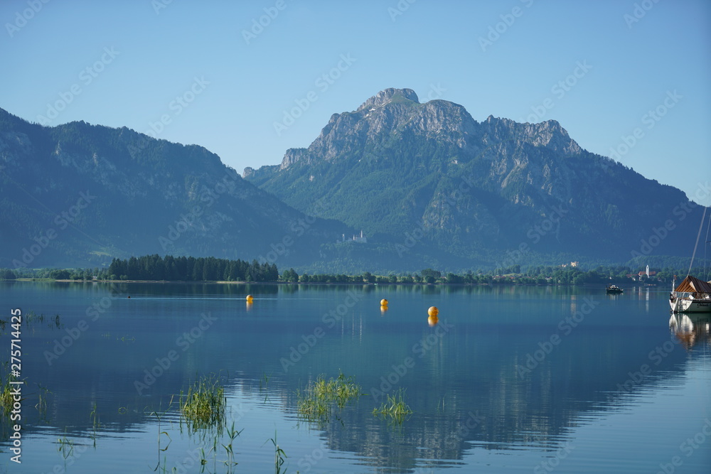 Forggensee is in Bavaria and on the shore Ludwig the Bavarian king ...