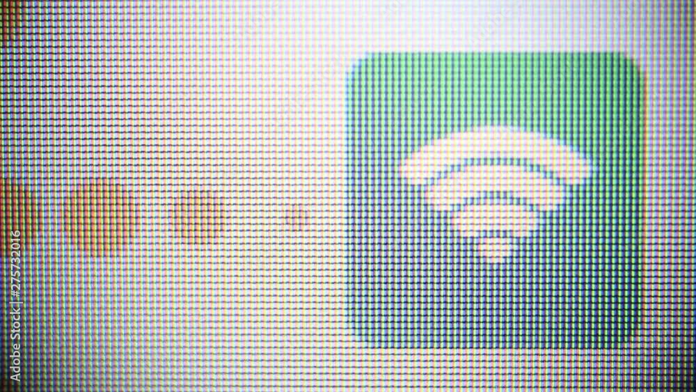 Wifi icon on computer display. Wifi communication data transfer Stock ...
