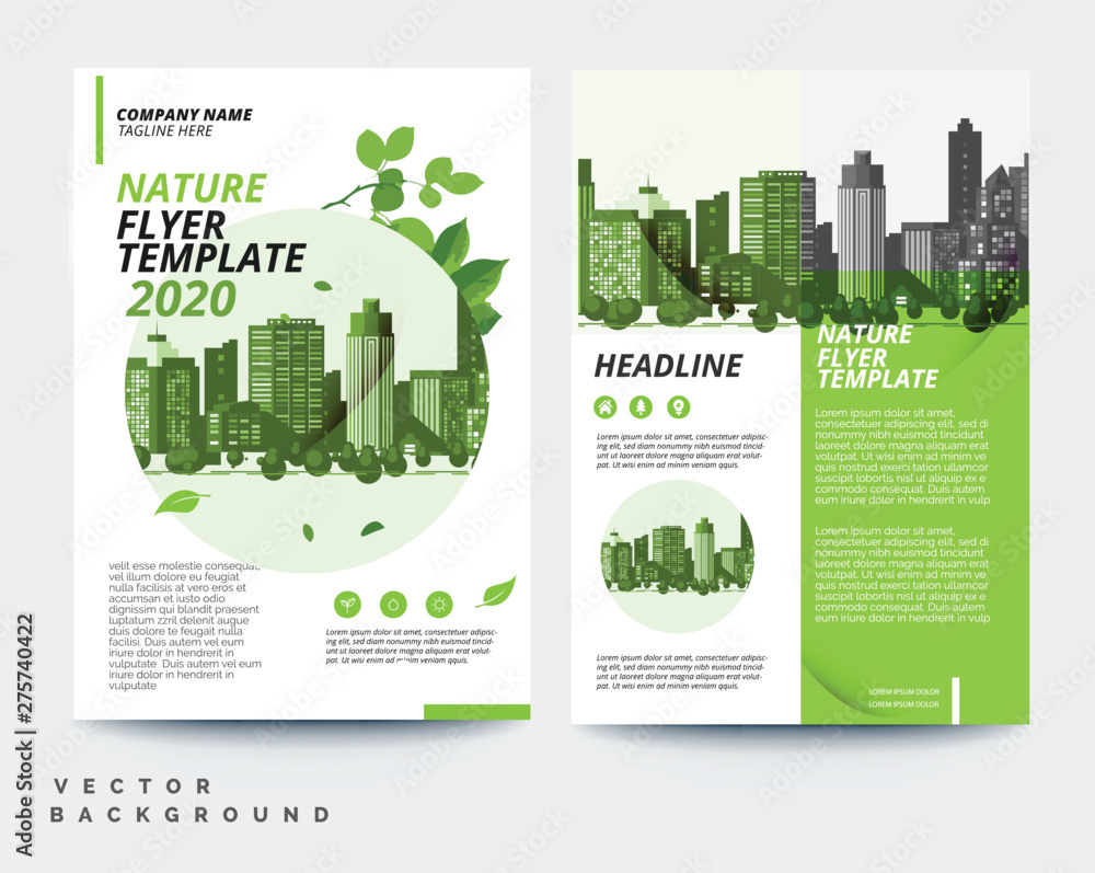 Business green brochure layout template Stock Vector | Adobe Stock