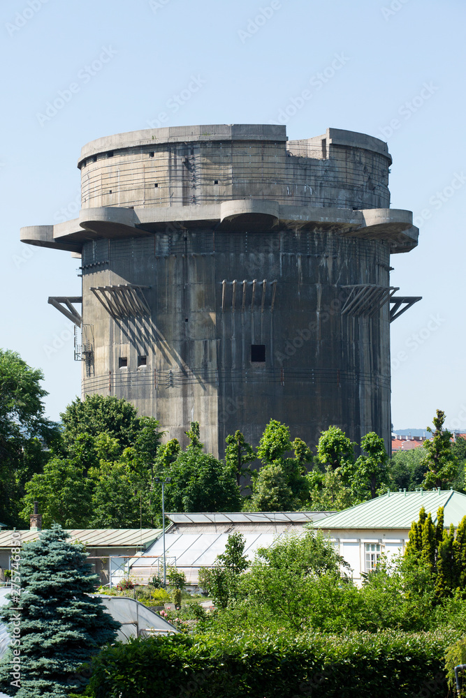 Flakturm or Anti aircraft tower located in the Augarten in Vienna ...