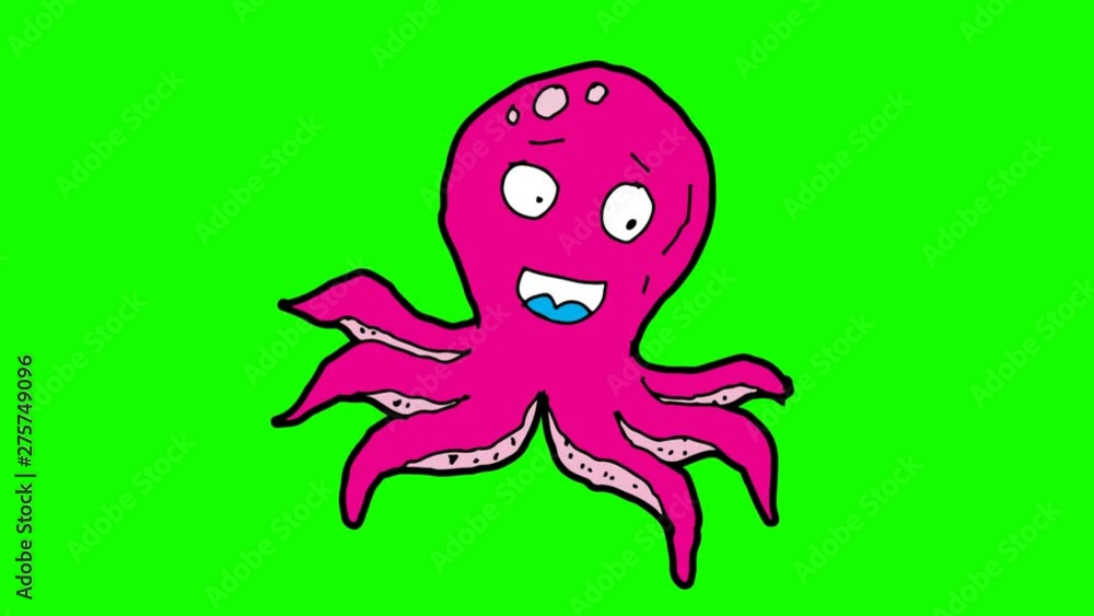 kids drawing green screen with theme of octopus Stock Video | Adobe Stock